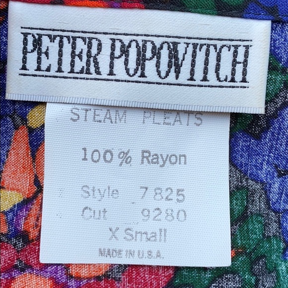 Peter Popovich | Tops | Vintage Peter Popovich Rayon Pleated Top | Poshmark